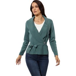 CR&Eacute;ATION L Damen Cardigan mit Bindeg&uuml;rtel jade Gr&ouml;&szlig;e 36