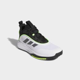 Basketballschuh adidas Performance "OWNTHEGAME 3.0", Herren, Gr. 44,5, cloud wei&szlig;, core schwarz, lucid lemon, Synthetik, Textil, Schuhe