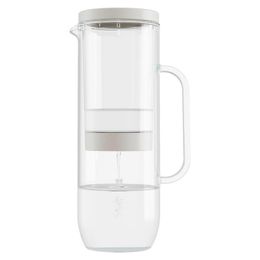 waterdrop Tischwasserfilter Lucy, Klar, Wei&szlig;, Kunststoff, Glas, 2 L, gro&szlig;e Einf&uuml;ll&ouml;ffnung, mit Deckel, K&uuml;chenger&auml;te, Wasseraufbereitung, Wasserfilter