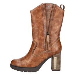 Mustang Shoes Damen High-Heel-Stiefel "Mustang Shoes Stiefel Lederimitat", Gr. 37, braun, Lederimitat, Schuhe