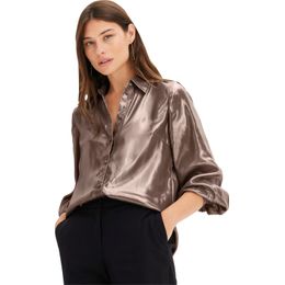 CR&Eacute;ATION L Damen Hemdbluse in Satin-Qualit&auml;t sesam Gr&ouml;&szlig;e 38