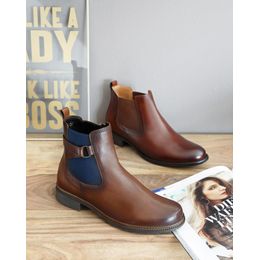 Gabor Damen Chelseaboots, Gr. 36, braun, Elastischer Einsatz, Kalbsleder, used, Schuhe, Blockabsatz, Stiefelette, Businessmode mit Stretcheinsatz