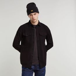 G-Star Raw G-STAR Herren Jeanshemd "Marine Slim", schwarz, Gr. M, unifarben, Web, Obermaterial: 100% Baumwolle, Hemden, mit Pattentaschen