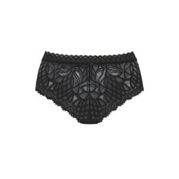 Lascana Damen Slip "Cara", Gr. 36, schwarz, Spitze, Obermaterial: 87% Polyamid, 13% Elasthan, Unterhosen, aus dezent transparenter Spitze, anteilig