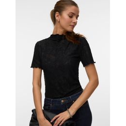 V&eacute;ro Moda VERO MODA Damen Kurzarmshirt "VMLAYLA SS TOP JRS NOOS"schwarz, Gr. S, unifarben, Jersey, Obermaterial: 96% Polyester, 4% Elasthan, Shirts, Materialmix