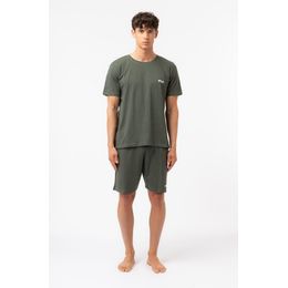 Fila Herren Schlafanzug "MAN JERSEY PYJAMAS", Gr. XXLthyme, Web, Obermaterial: 100% Baumwolle, Homewear-Sets, T-Shirt und kurze Hose mit Gummizug