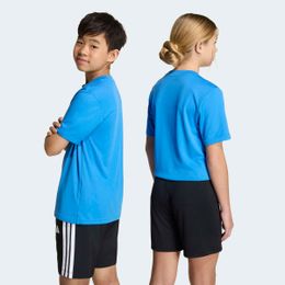 Jungen T-Shirt "TRAIN ESSENTIALS BIG LOGO", blau, Gr. 116, adidas Sportswear, Obermaterial: 100% Polyester, Shirts