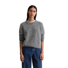 Marc O'Polo Strickpullover MARC O'POLO DENIM "aus kuscheligem Alpakawolle-Mix", Damen, Gr. XL, asphalt melange, Obermaterial: 42% Polyamid, 28% Wolle, 28% Alpaka, 2% Elasthan, unifarben, Rundhals, Pullover Strickpullover