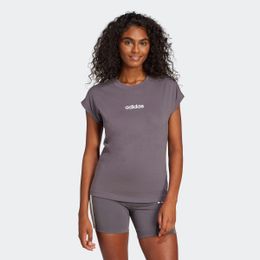 Damen T-Shirt "W LIN SJ T"grau strata, wei&szlig;, Gr. L, adidas Sportswear, Obermaterial: 100% Baumwolle, Shirts, sportlicher Stil, Kurzarm, ohne