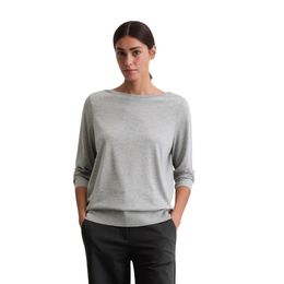 Marc O'Polo MARC O'POLO Damen Langarmshirt "aus TENCEL Lyocell-Baumwolle-Mix", grau, Basic, Gr. L, unifarben, Obermaterial: 67% Lyocell, 33% Baumwolle, Shirts
