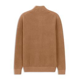 Bugatti Herren Strickjacke "Basic Essential", beige, Gr. L, unifarben, 100% Baumwolle, Strickjacken, mit Rei&szlig;verschluss