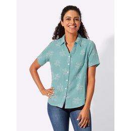 Inspirationen Damen Hemdbluse, gr&uuml;n, Gr. 40, bedruckt, gebl&uuml;mt, gemustert, mehrfarbig, 100% Baumwolle, Blusen