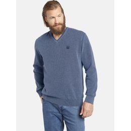 Jan Vanderstorm Herren Strickpullover "Pullover KEIMO", blau, Gr. XL, unifarben, Obermaterial: 50% Baumwolle CO. 50% Polyacryl PAN., Pullover