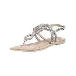 Lazamani Damen Zehentrenner "Lazamani Sandalen Leder/Textil", Gr. 36silber, Leder, Textil, Schuhe