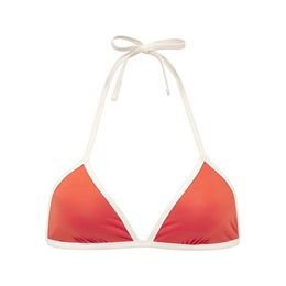 Copenhagen Studios Triangel-Bikini-Top 'Emma' blutorange Gr. 40 Cup C/D. Mit Kontrastbes&auml;tze. Ohne B&uuml;gel. Nachhaltig.