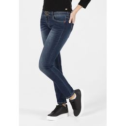 Slim-fit-Jeans Timezone "Slim EnyaTZ", Damen, Gr. 26, L&auml;nge 32, blau, 90% Baumwolle 8% Polyester 2% Elastan, lang, Jeans Slim-fit-Jeans