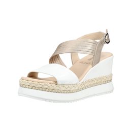 Nero Giardini Damen Keilsandalette "Nero Giardini Sandalen Leder", Gr. 41, beige, Leder, Schuhe