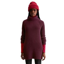 Marc O'Polo Strickpullover MARC O'POLO DENIM "aus Organic Cotton-Mix", Damen, Gr. L, schwarz maroon, Obermaterial: 60% Baumwolle, 40% Polyacryl, unifarben, Pullover Strickpullover