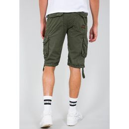 Herren Cargobermudas "Jet Short", gr&uuml;n, Gr. 31, Alpha Industries, unifarben, Web, Obermaterial: 100% Baumwolle, Hosen