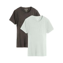 bonprix Damen Umstandsshirtanthrazit meliert, hellschilf, Gr. 36, Obermaterial: 60% Baumwolle, 40% Polyester, Shirts, l&auml;ssige Passform, Kurzarm, mit