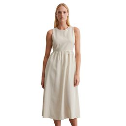 Marc O'Polo MARC O'POLO Damen Midikleid "aus TENCEL Lyocell-Leinen-Mix", beige, Gr. 44, unifarben, Obermaterial: 90% Lyocell, 10% Leinen, Kleider