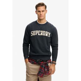 Superdry Herren Sweatshirt "VINTAGE ATHLETIC CREW", blau, Gr. S, bedruckt, angeraute Sweatware, Obermaterial: 100% Baumwolle, Sweatshirts, aus