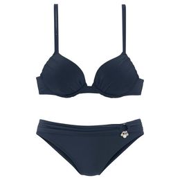 s.Oliver Set: Push-Up-Bikini 'Tonia' blau Gr. 36 Cup C. Mit Zierperlen. Mit B&uuml;gel