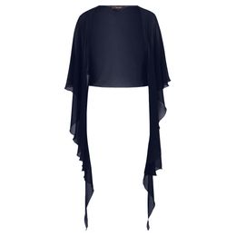 Vera Mont Damen Multifunktionstuch "Damen mit Volant", blau, festlich, Gr. M, Chiffon, Polyester, Modet&uuml;cher, Nahtf&uuml;hrung
