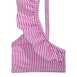 Buffalo M&auml;dchen Bustier-Bikini, lila, Gr. 146, gestreift, Polyamid, Bikini-Sets, mit Volants am Ausschnitt