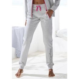 Kangaroos Sweathose grau Gr. 44/46 f&uuml;r Damen. Mit Kontrastdetails, Kordel, Logodruck, Logoschriftzug. Basic. Nachhaltig.