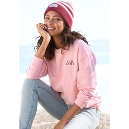ELBSAND Sweatshirt 'Carisa' pink Gr. XXL (44) f&uuml;r Damen. Rundhals und Logodruck. Figurumspielend. Nachhaltig.