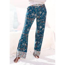 Lascana Pyjamahose mehrfarbig Gr. 40/42 f&uuml;r Damen. Figurumspielend