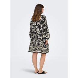 Only CARMAKOMA Damen Sommerkleid "CARAJA LS DRESS WVN NOOS", wei&szlig;, Gr. 44, bedruckt, Web, Obermaterial: 100% Viskose, Kleider