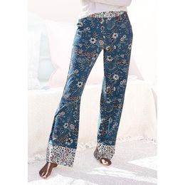 Lascana Pyjamahose mehrfarbig Gr. 44/46 f&uuml;r Damen. Figurumspielend