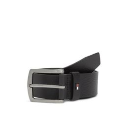Tommy Hilfiger Herren Lederg&uuml;rtel "DENTON PEBBLE 4.0 cm breit", schwarz, Gr. 115, Obermaterial: 100% Rindsleder, G&uuml;rtel, aus Narbenleder