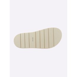 Heine Damen Pantolette, Gr. 37, gold, Glattleder, Rindsleder, Schuhe