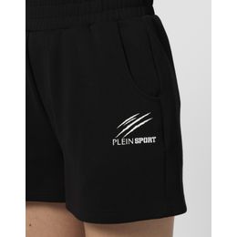 Plein Sport Damen Shorts "Loose Fit Shorts Icon Scratch"02, schwarz, Gr. XL, Obermaterial: 59% Baumwolle, 35% Polyester, 6% Elasthan, Hosen