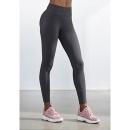 Lascana Seamless Leggings 'Po Push Up' grau Gr. M (40/42) f&uuml;r Damen. Mit Logodruck. Figurbetont