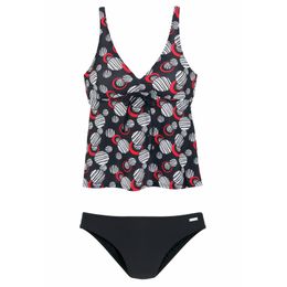 Lascana Damen B&uuml;gel-Tankini, bunt, Gr. 48, bedruckt, Polyamid, Bikini-Sets, figurfreundliche A-Form, unter der Brust regulierbar