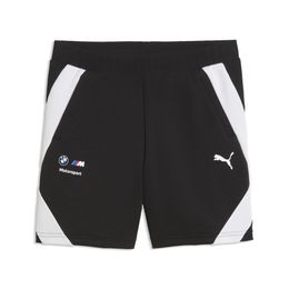 Sporthose Puma "BMW M MOTORSPORT Sportswear Shorts Jugendliche", M&auml;dchen, Gr. 116, Normalgr&ouml;&szlig;en, schwarz, Obermaterial: 68% Baumwolle, 32% Polyester. Einsatz: 72% Baumwolle, 28% Polyester. Vorderer Einsatz: 72% Baumwolle, 28% Polyester. Seitentasche &ndash; Oben: 100% Baumwolle. Seitentasche &ndash; Unten: 68% Baumwolle, 32% Polyester, regular fit, Hosen Sporthose