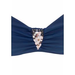 Lascana Set: B&uuml;gel-Bikini 'Lapiz' blau Gr. 44 Cup D. Mit B&uuml;gel Und Mit Seitlichen St&auml;bchen