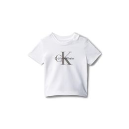 M&auml;dchen T-Shirt "MONOGRAM SS T-SHIRT", Calvin Klein Jeans, Gr. 74, wei&szlig;, Jersey, Obermaterial: 93% Baumwolle, 7% Elasthan, unifarben, Shirts, f&uuml;r