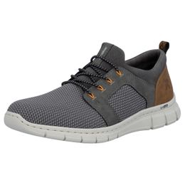 Slip-On Sneaker Rieker, Herren, Gr. 40, grau (grau, braun), Lederimitat, Textil, Schuhe, Schlupfschuh, Halbschuh, Freizeitschuh mit Gummizug, zum Schlupfen