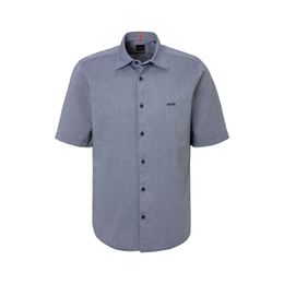 Kurzarmhemd BOSS Orange "Rash", Herren, Gr. XL, N-Gr, blau (navy418), Web, Obermaterial: 100% Baumwolle, unifarben, regular fit h&uuml;ftlang, hoch geschlossener Ausschnitt, eingesetzt normaler Saum, Hemden, mit tonigem Logo