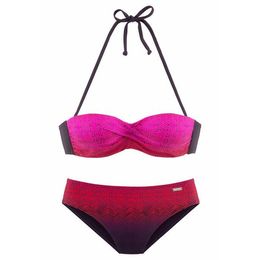 Lascana Set: B&uuml;gel-Bandeau-Bikini 'Iris' rot Gr. 34 Cup A. Mit Seitlichen St&auml;bchen Und Mit B&uuml;gel