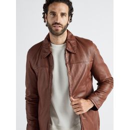 JCC Herren Lederjacke "Saros", braun, Gr. 50, Obermaterial: 100% Lammleder; Futter: 55% Wolle, 32% Polyester, 6% Viskose, 4% Polyacryl, 3% Nylon;