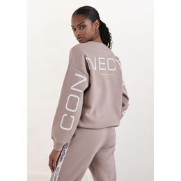 French Connection Sweatshirt beige Gr. 32/34 f&uuml;r Damen. Rundhals und Logodruck, Logoschriftzug, Druck. Bequem. Nachhaltig.
