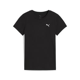 Puma Damen T-Shirt "Essentials Slim T-Shirt Damen", schwarz, Gr. L, clean, Obermaterial: 95% Baumwolle, 5% Elasthan. Rippe: 20% Polyester, 80%