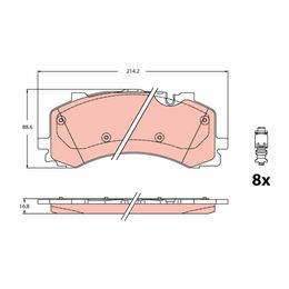 TRW Bremsbelagsatz, Scheibenbremse GDB2235 vorne rechts links f&uuml;r VW AUDI 4M0698151AH 4N0698151K 4N0698231
