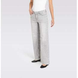 MAC Damen Weite Jeans "DREAM WIDE"ash grau washed, Gr. 40, Denim/Jeans, Obermaterial: 75% Baumwolle, 12% Modal, 9% Polyester, 4% Elasthan, Jeans, mit